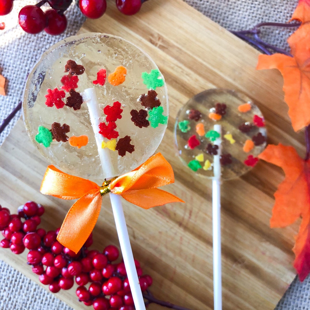 Fall Leaves Lollipops, Thanksgiving Party Favors, Maple Leaf Candy ...