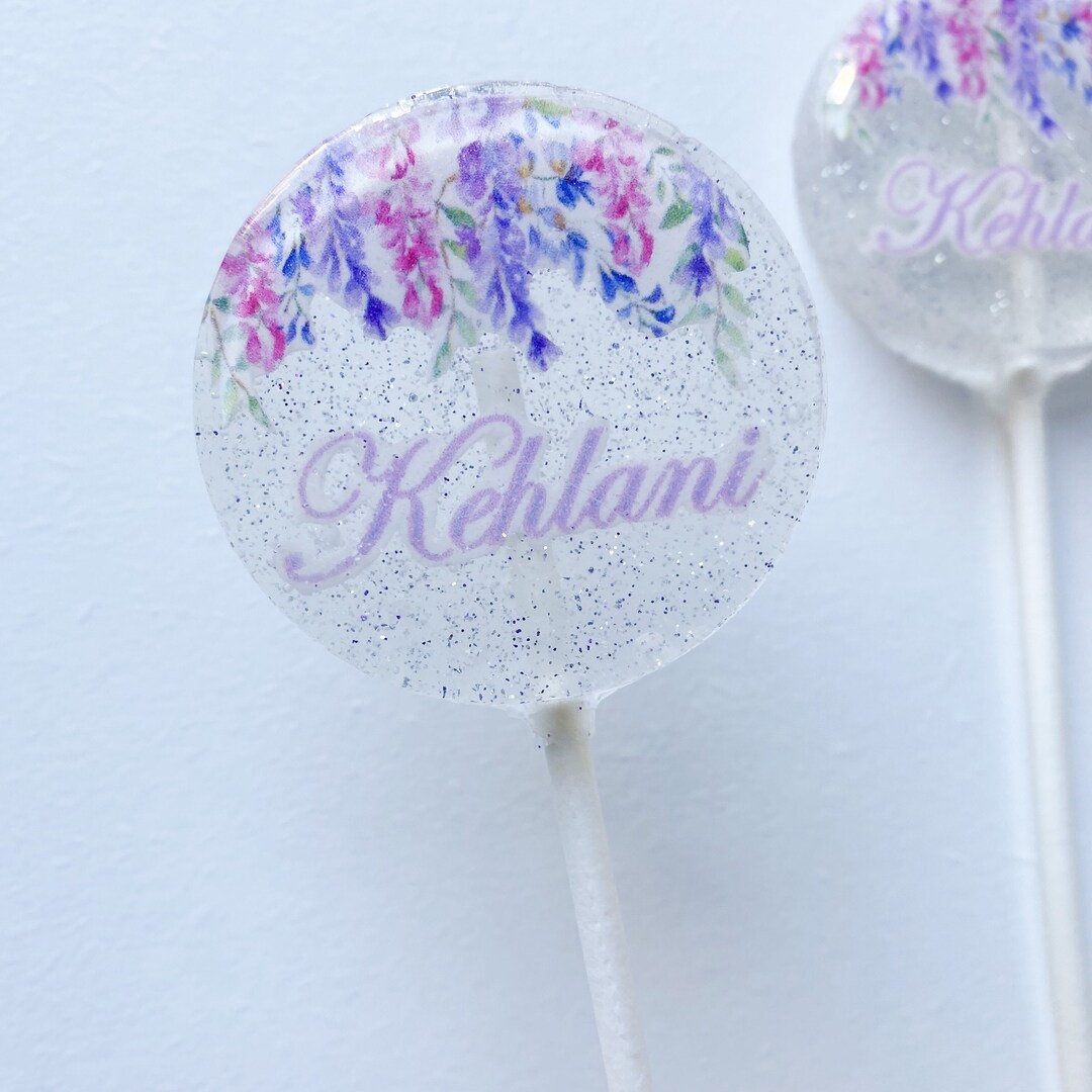 Purple Flower Customize Lollipop, Wisteria Flower Favors, Lavender ...