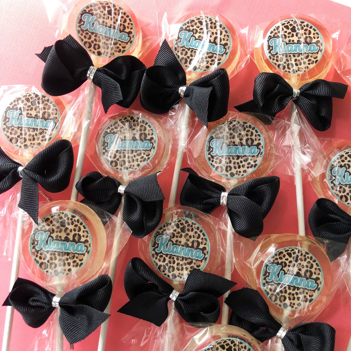 Animal Print and Custom Name Lollipops Leopard Print Part | Etsy