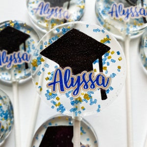 Graduation Cap and Custom Name Lollipop Favors, Graduation Party Favors ...