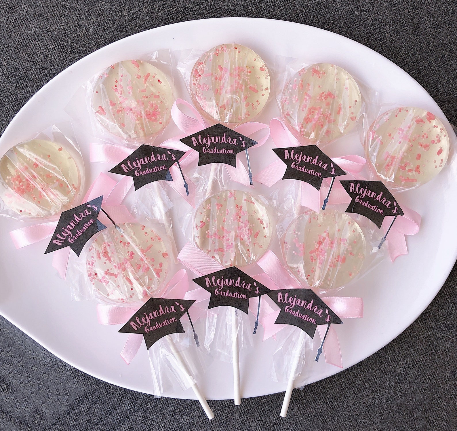 Pink Sprinkles Customize graduation lollipops with customize | Etsy