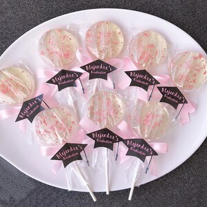 Pink Sprinkles Customize Graduation Lollipops With Customize Tag ...