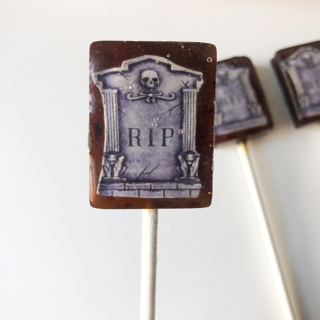 Halloween Tombstone Inspired Lollipop Treats, Graveyard Tombstone ...