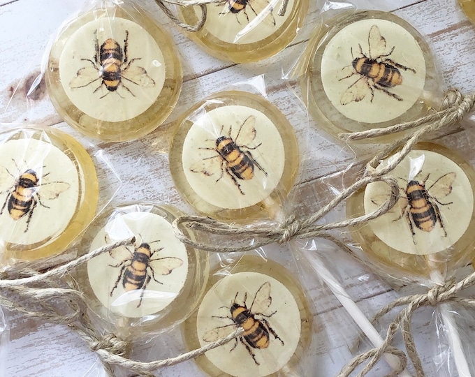 Honey Bee Lollipops Party Favors Bumble Bee Hard Candy. Honey - Etsy
