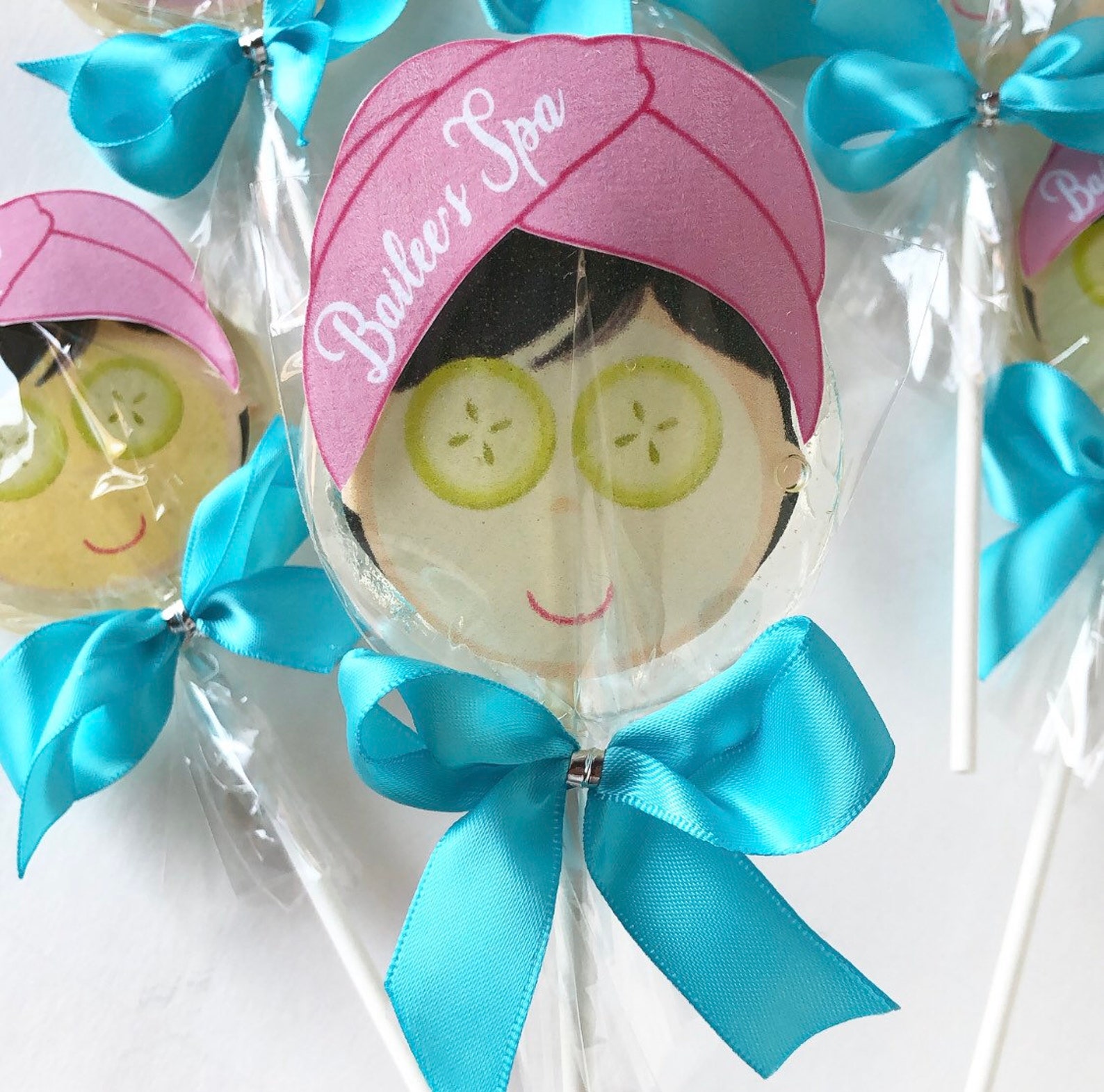 Customize Spa Day Birthday Lollipops Customized Party Favors | Etsy