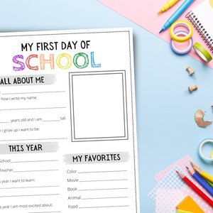 First Day of School Questionnaire, Back to School Interview, Last Day ...