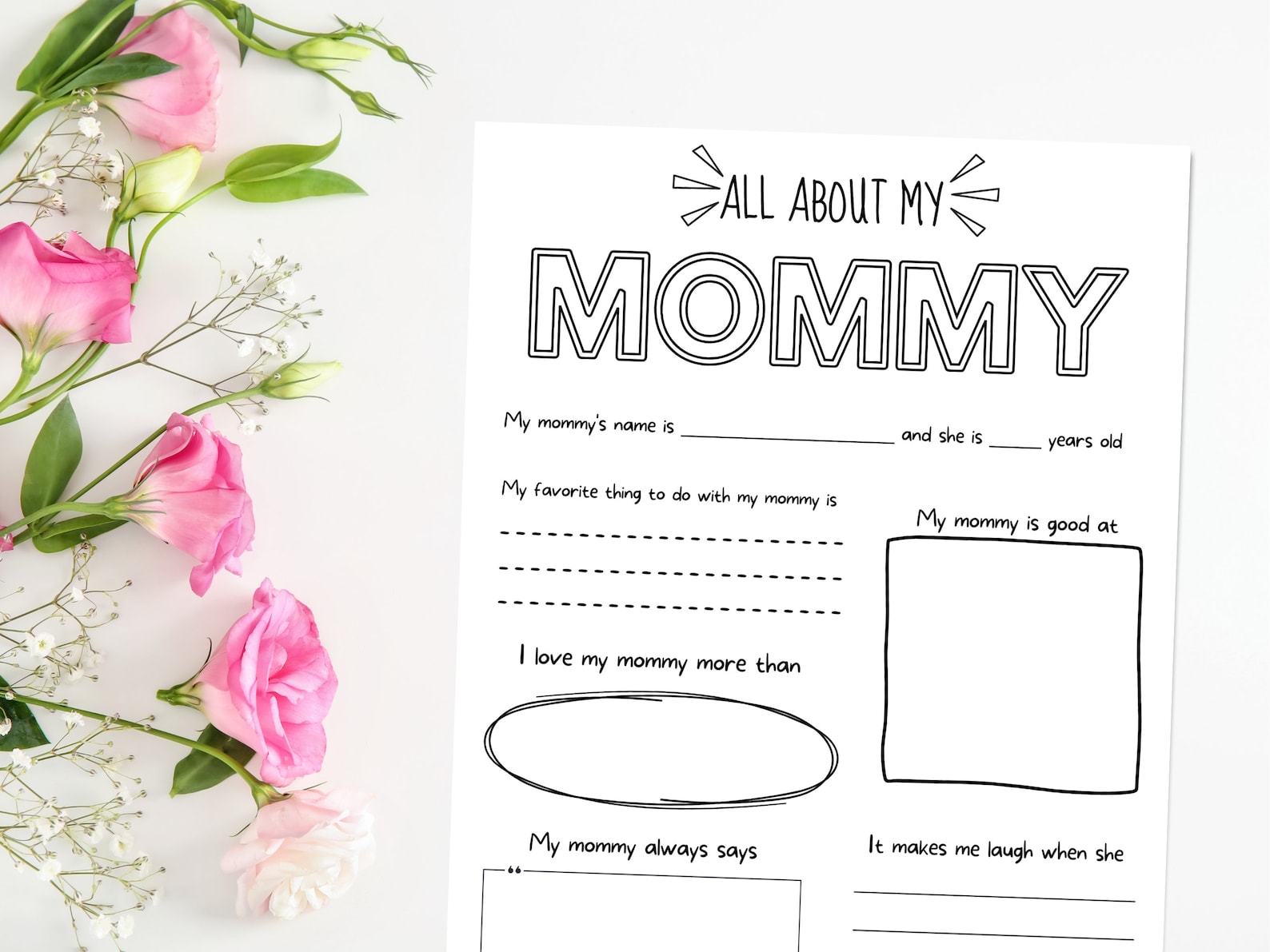 All About My Mommy, Mother's Day, Questionnaire, Activity Sheet, Bonus ...