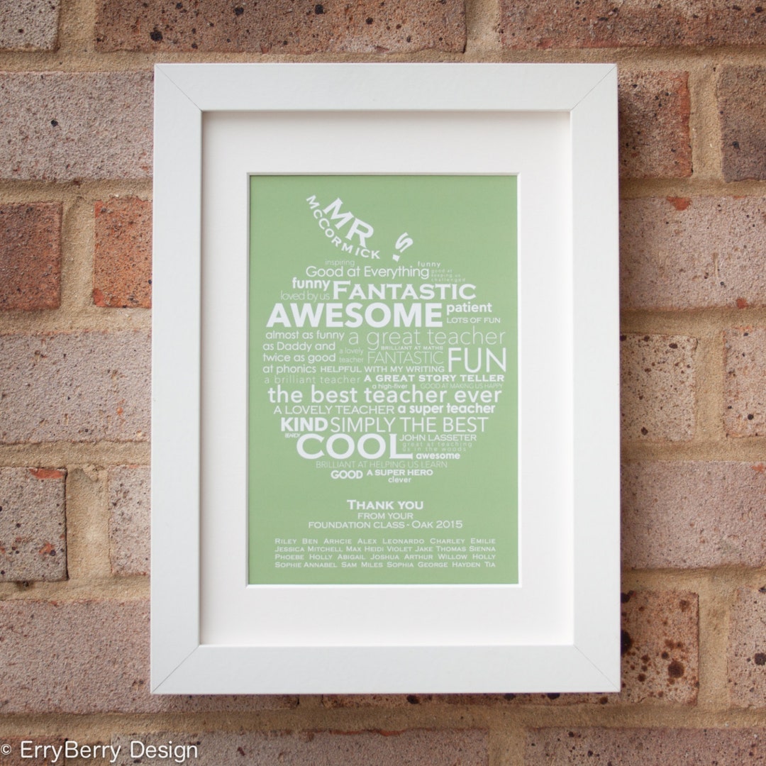 Teacher Thank You Apple Giclée Print - Etsy