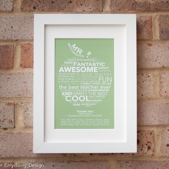 Teacher Thank You Apple Giclée Print | Etsy