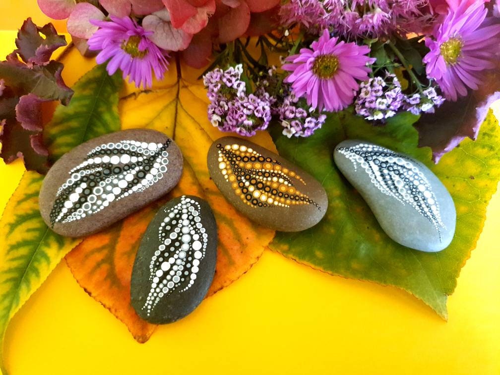 Refrigerator Magnets, Sea Stone Magnets, Painted Pebbles Magnets ...