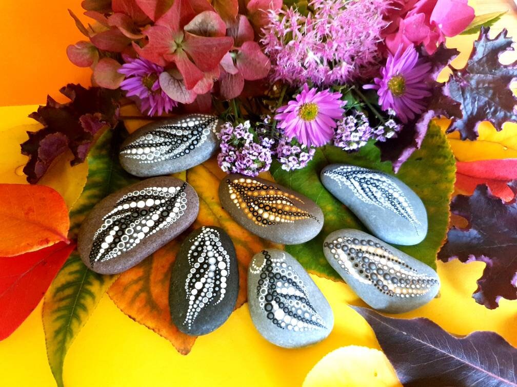 Refrigerator Magnets, Sea Stone Magnets, Painted Pebbles Magnets ...