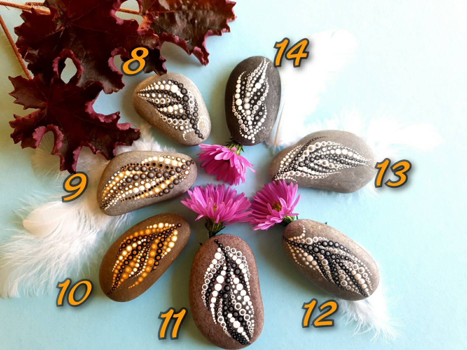 Refrigerator Magnets, Sea Stone Magnets, Painted Pebbles Magnets ...