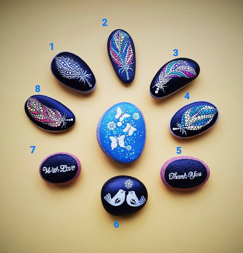 Refrigerator Magnets Sea Stone Magnets Painted Pebbles - Etsy