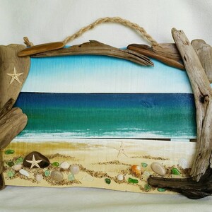 Handmade Sea - Themed Painting, Beachhouse Decor, Sea Treasures Collage ...