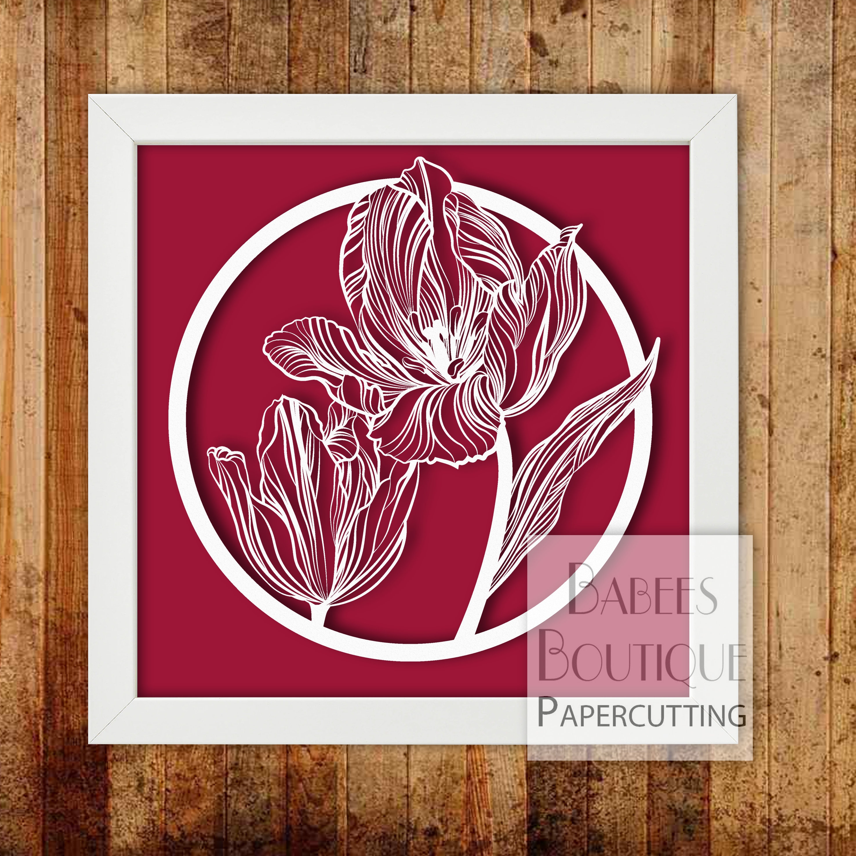 Tulips Papercutting Template by Babees Boutique Papercutting | Etsy