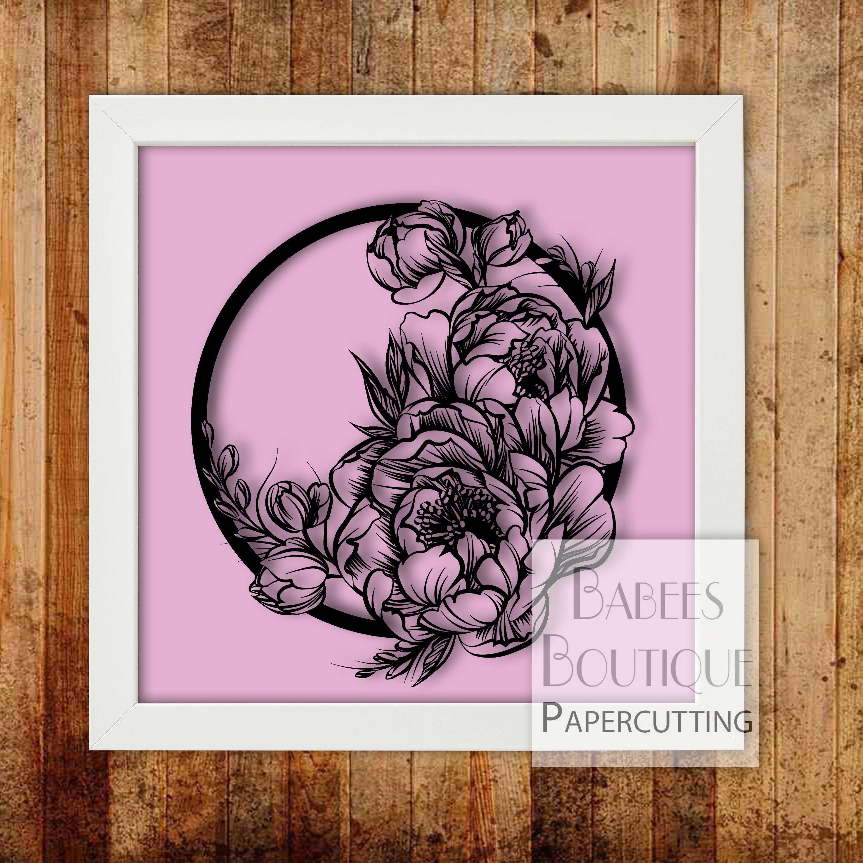 Peony Papercutting Template by Babees Boutique Papercutting - Etsy UK