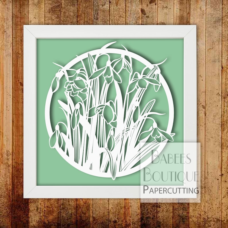 Snowdrops Papercutting Template by Babees Boutique | Etsy