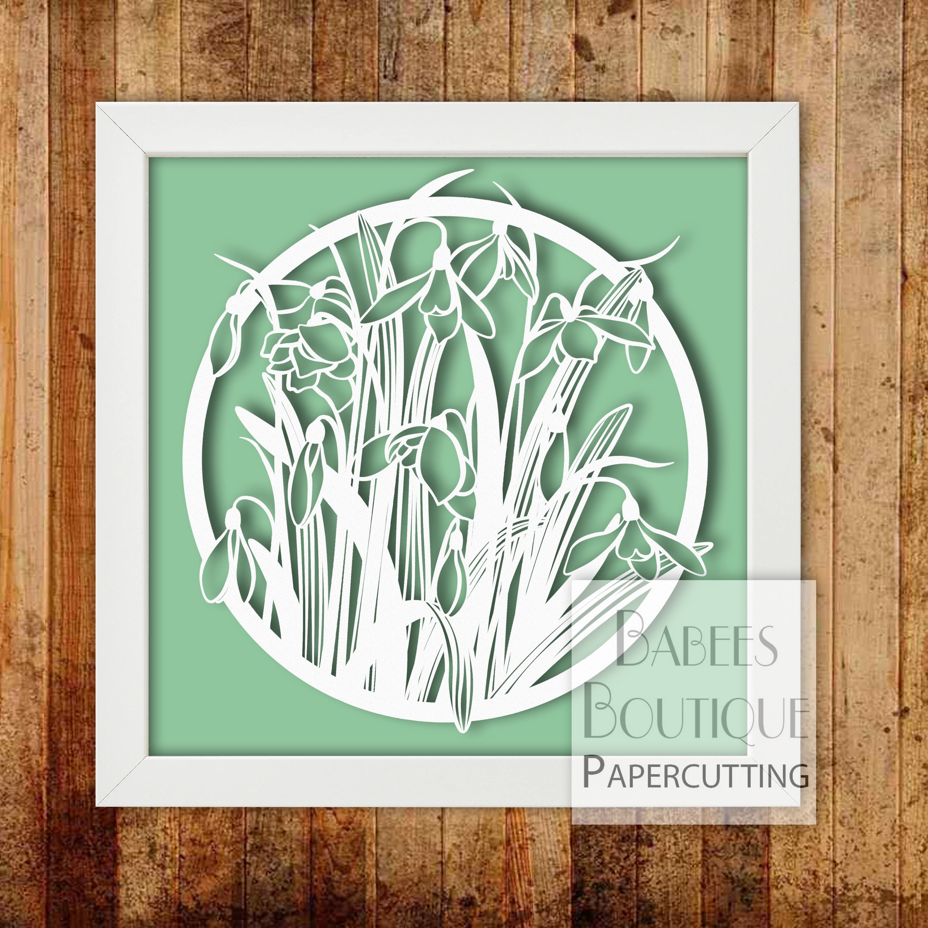 Snowdrops Papercutting Template by Babees Boutique - Etsy UK