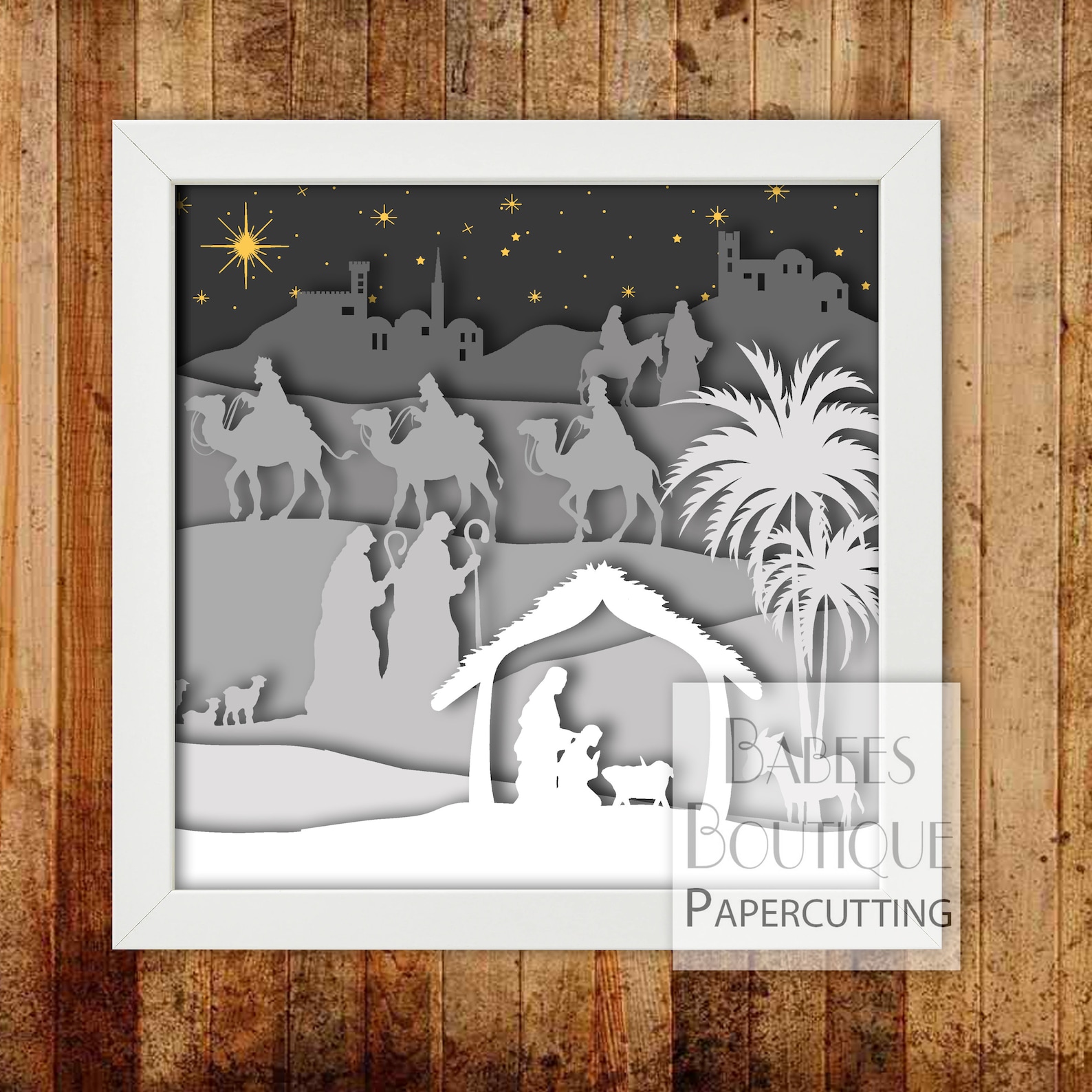 Nativity Scene Layered Papercutting Template Christmas - Etsy