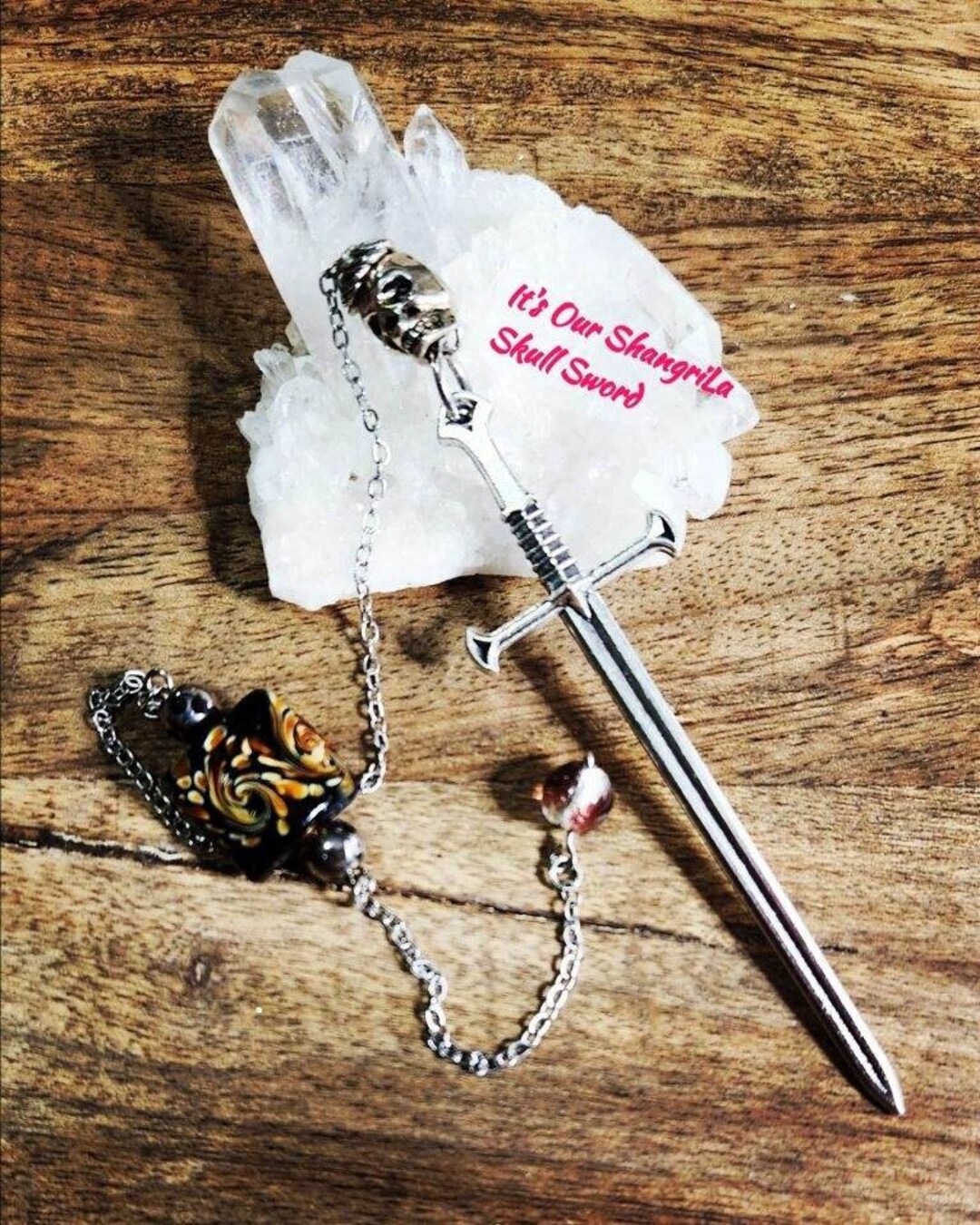 Pendulums, Sword Topped With Skull Pendulum,divination Tool,guidance ...