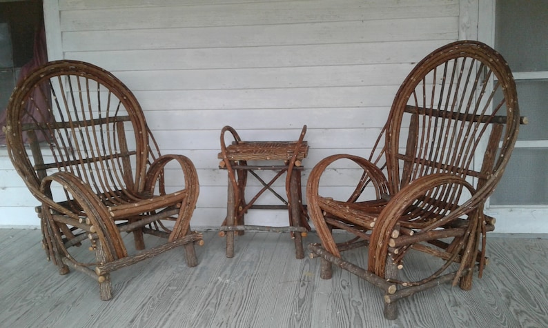 2 Willow Chairs and Willow End Table - Etsy