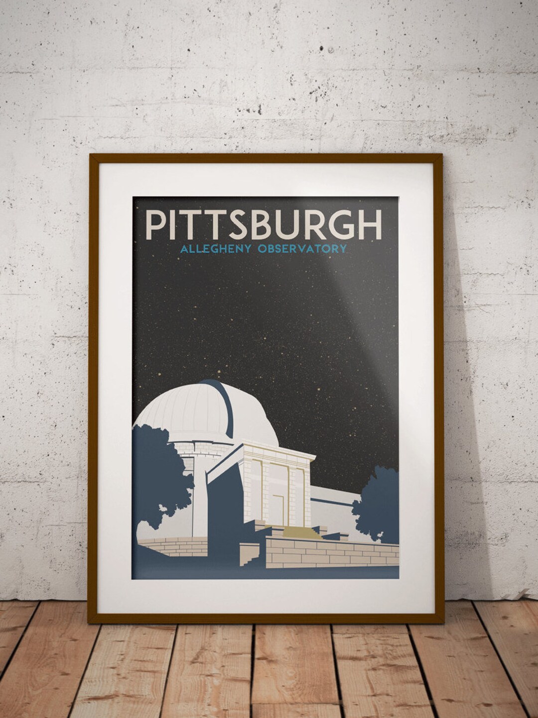 Vintage Inspired Pittsburgh Travel Poster (allegheny Observatory ...