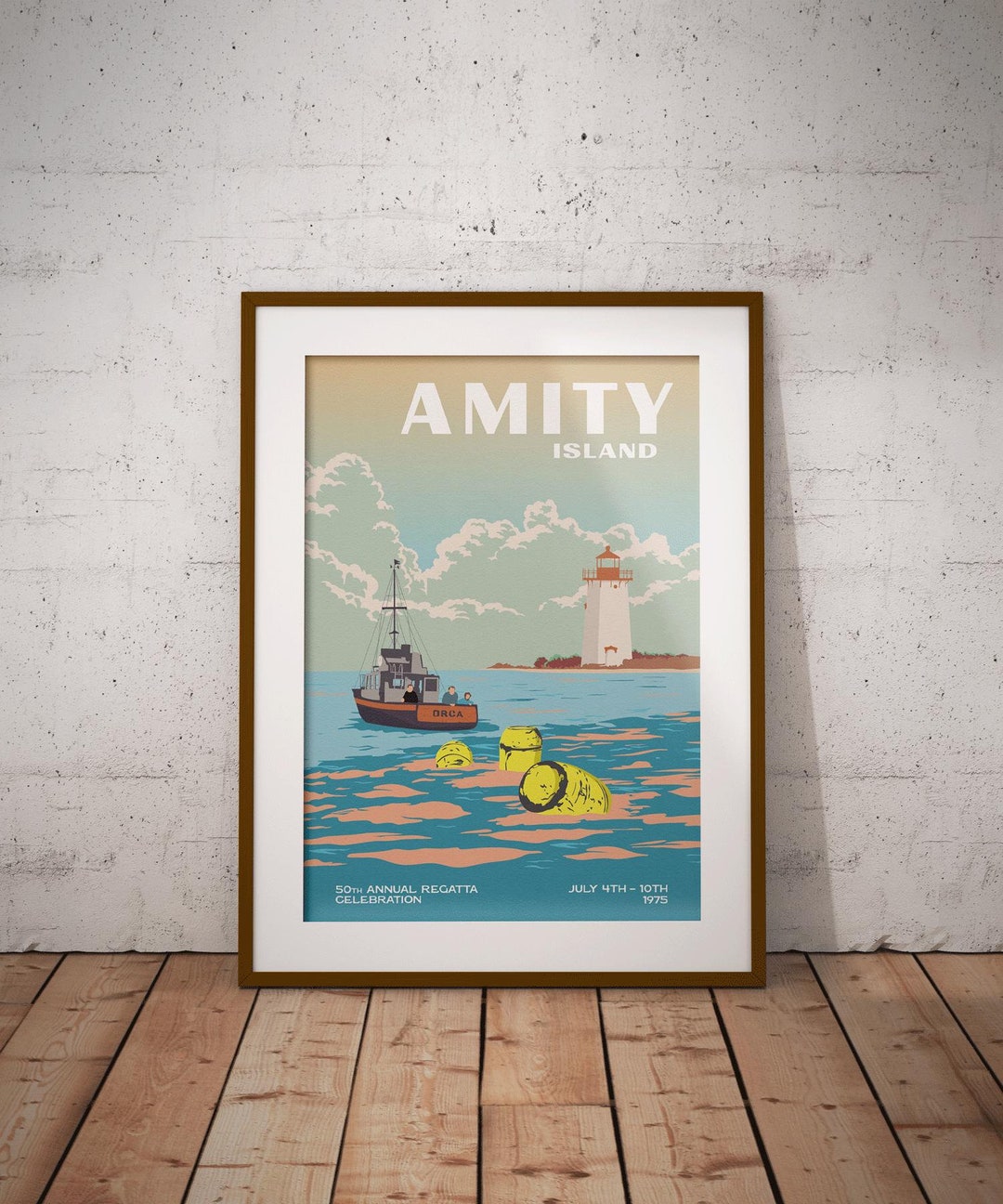Vintage Amity Island Travel Poster [jaws Movie Poster; Alternative ...