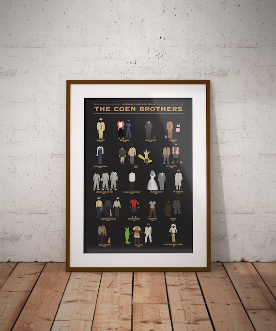 The Films of the Coen Brothers Poster an Illustrated Guide | Etsy UK