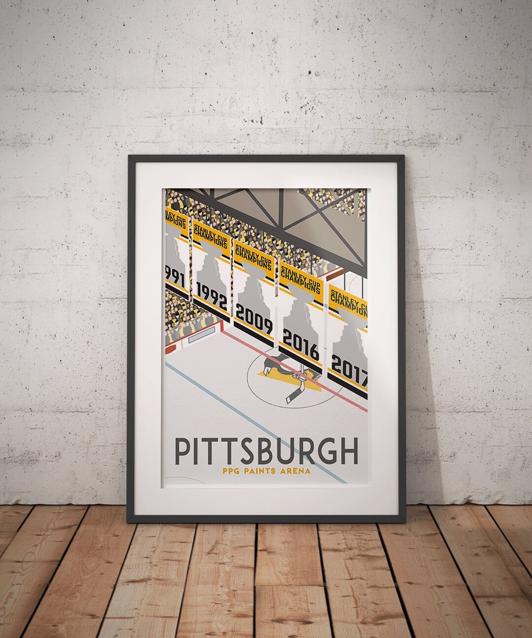 Vintage Inspired Pittsburgh Travel Poster - PPG Paints Arena ...