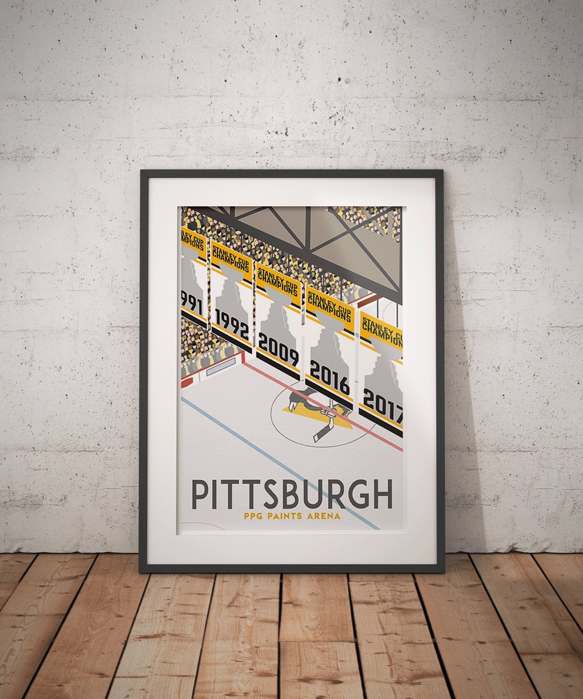 Vintage Inspired Pittsburgh Travel Poster PPG Paints Arena - Etsy