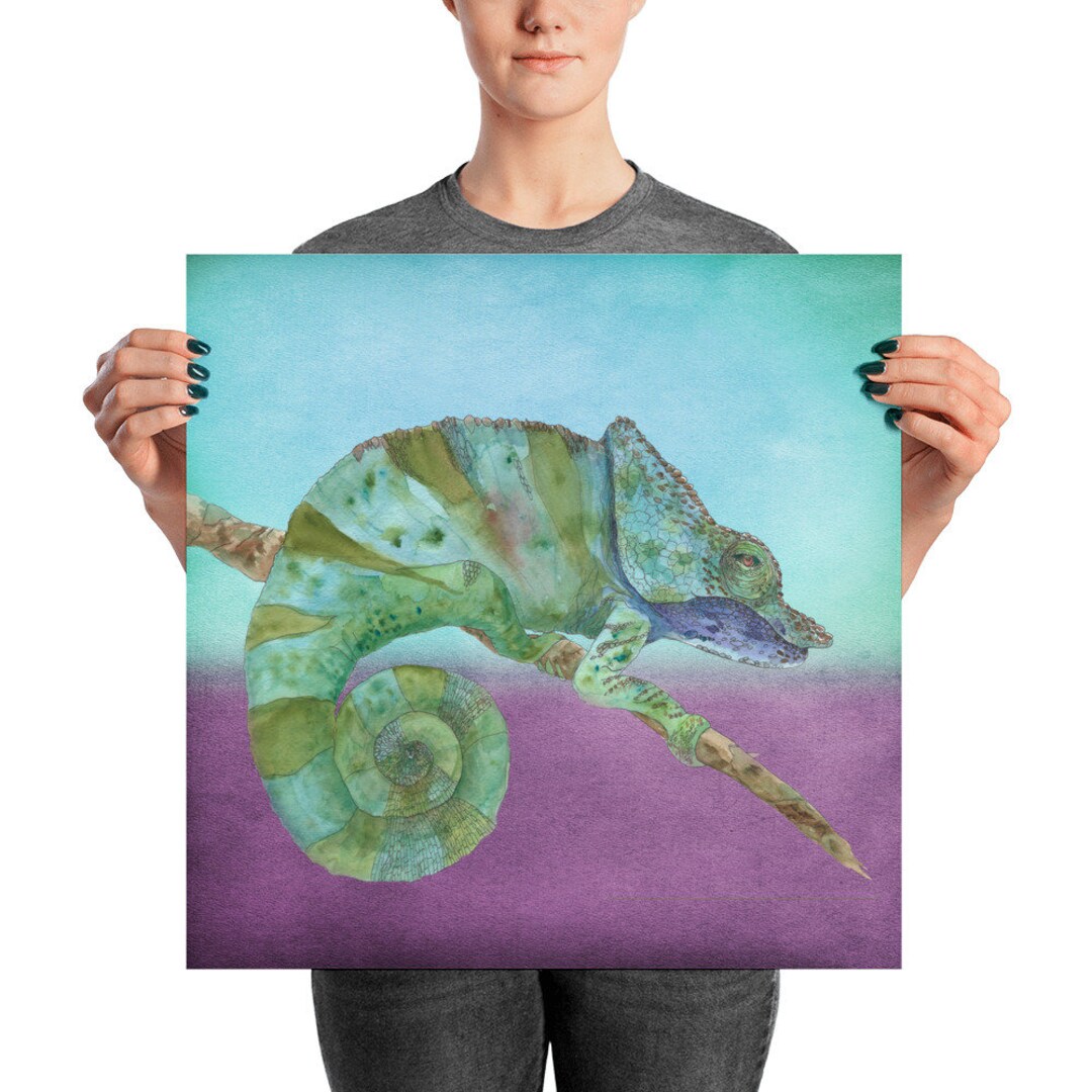 Chameleon Art Print - Unframed Print of Chameleon Illustration With ...