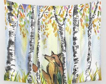 Fox Tapestry Fabric - Etsy