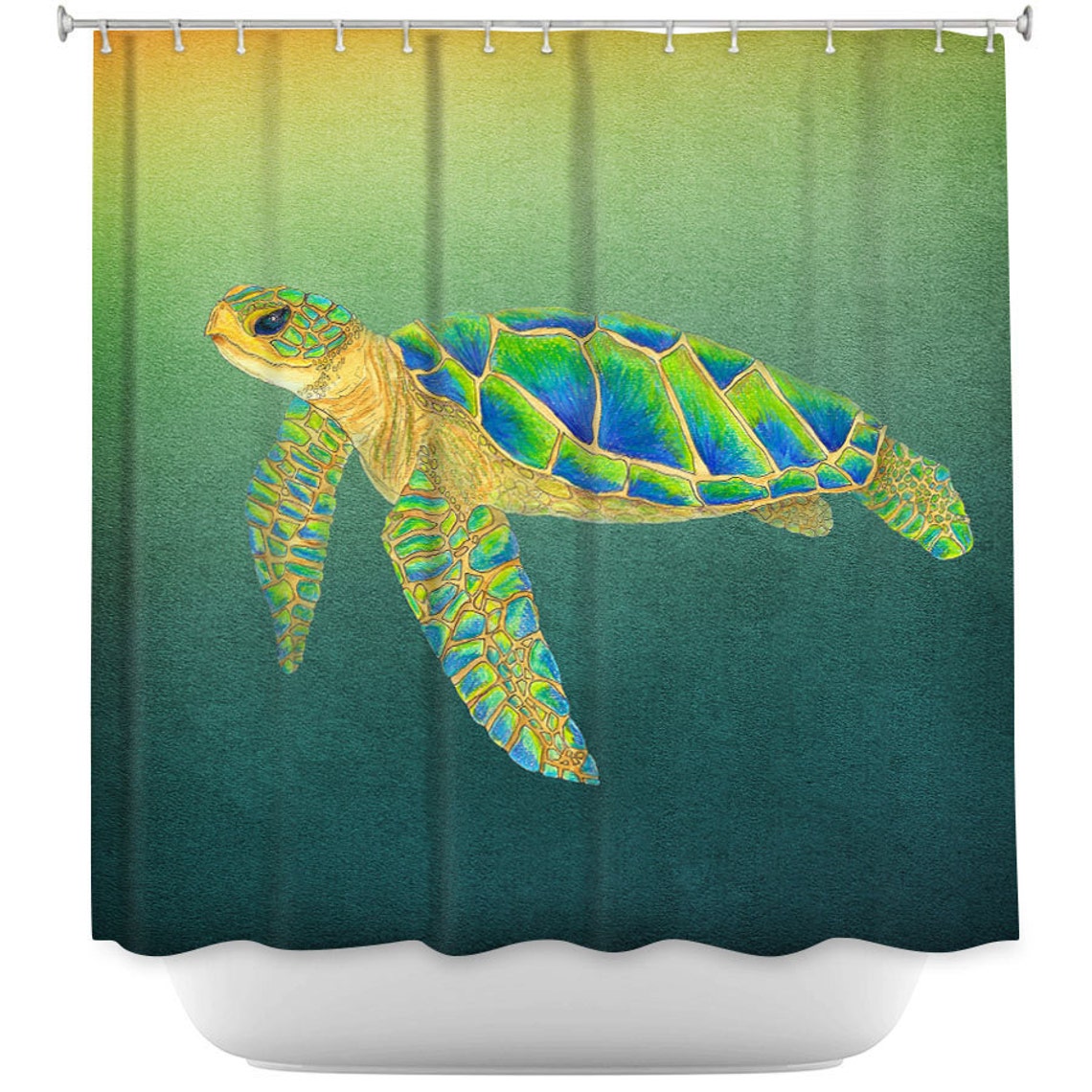 Sea Turtle Shower Curtain sydney Undersea | Etsy