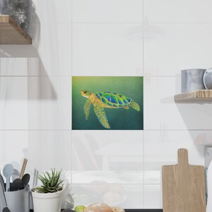 Sea Turtle Art Tile - Decorative Ceramic Tile - Coastal Decor - Etsy