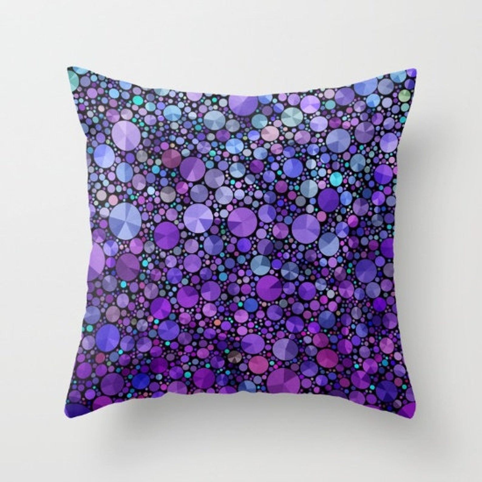 Purple Throw Pillow Abstract Circle Design Multi Color - Etsy