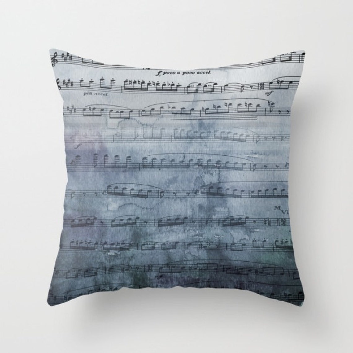 Gray Watercolor Music Duvet Cover Sheet Music Ombre Design - Etsy