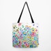 Colorful Tote Bag "inner Circle" Design Blue, Pink, Teal, Green, Yellow ...