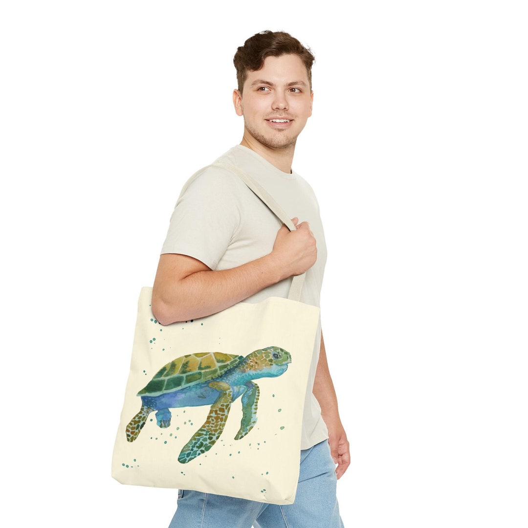 Sea Turtle Tote Bag (AOP) - Artistic Sea Life Carry All Tote for Books ...