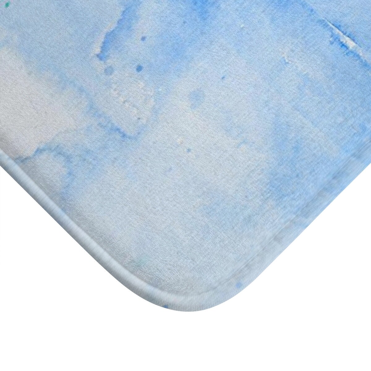 Watercolor Blue Bath Mat Coastal Blue Bathroom - Etsy