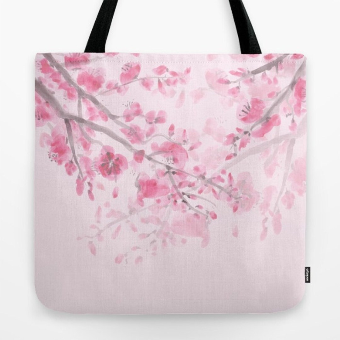 Cherry Blossom Tote Bag: Pink Floral Travel Accessory - Etsy