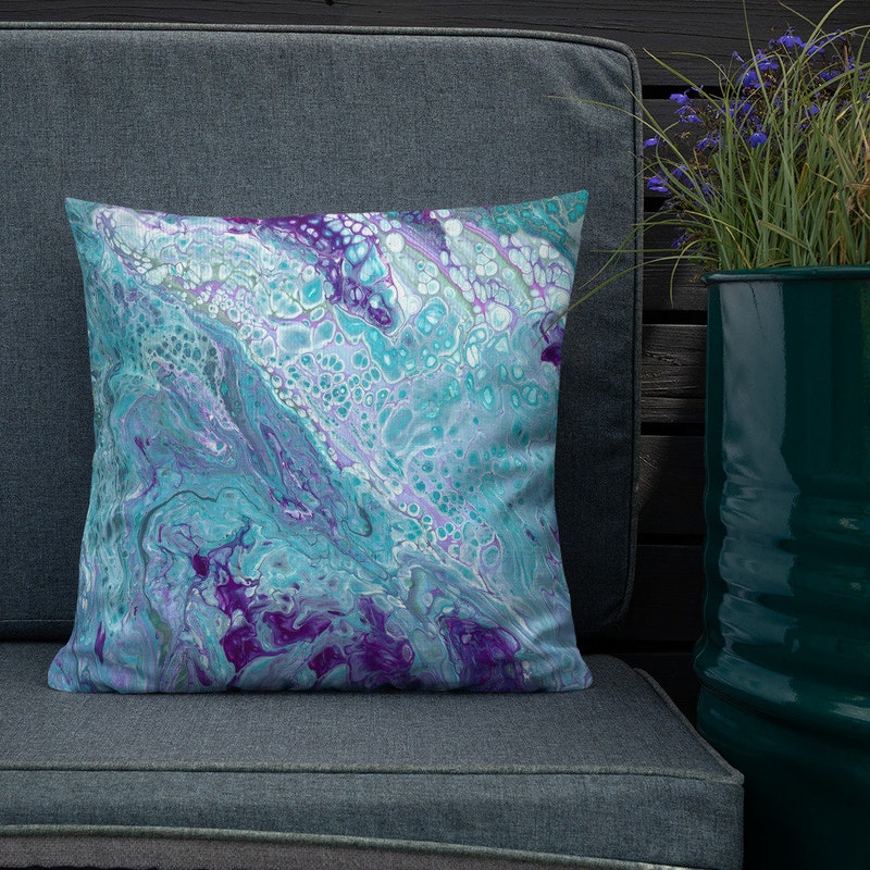 Marbleized Pillow - Etsy