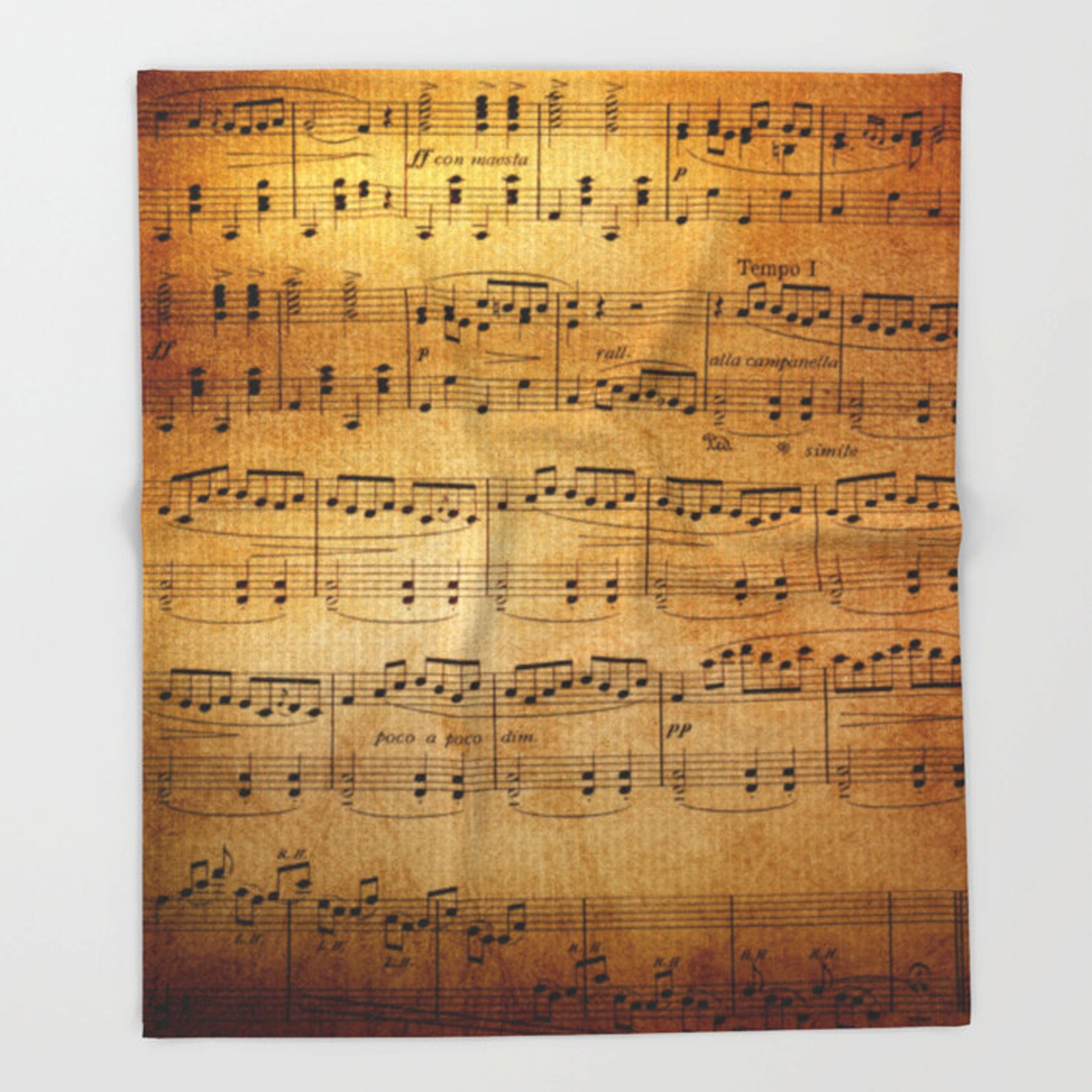 Music Throw Blanket Sheet Music Blanket Throw Antique Look - Etsy