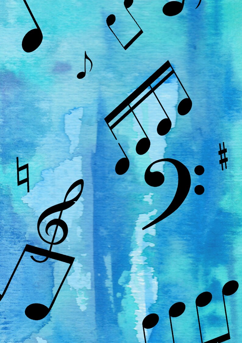 Blue Music Notes Duvet Cover Music Notes With Blue - Etsy