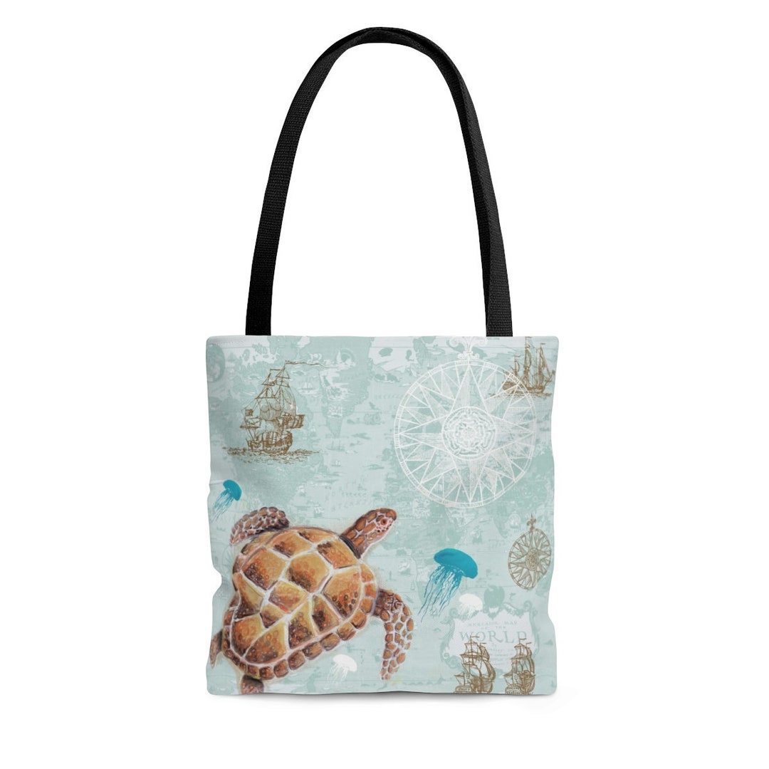 Sea Turtle Tote Bag - Gift for Turtle Lover, Gym Bag, Grocery Tote ...