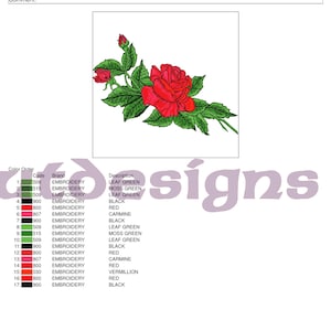 Beautiful Extra Large Rose Machine Embroidery Design 10.58" X 7.36 ...