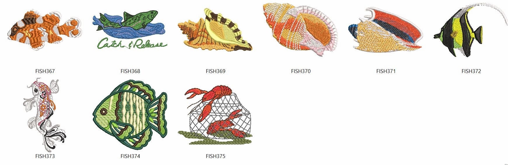 Huge Aquatic Fish and Nautical Set Machine Embroidery Designs | Etsy