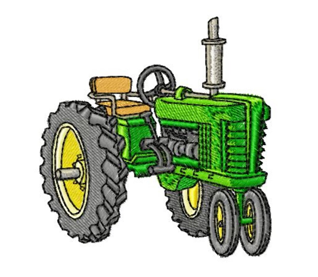 Green Farm Tractor Machine Embroidery Design Files - 3 Sizes - Pes Art ...