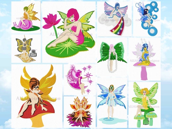 Beautiful Magical Fairies 12 Machine Embroidery Designs - Etsy