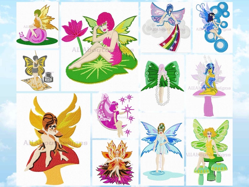 Beautiful Magical Fairies 12 Machine Embroidery Designs - Etsy