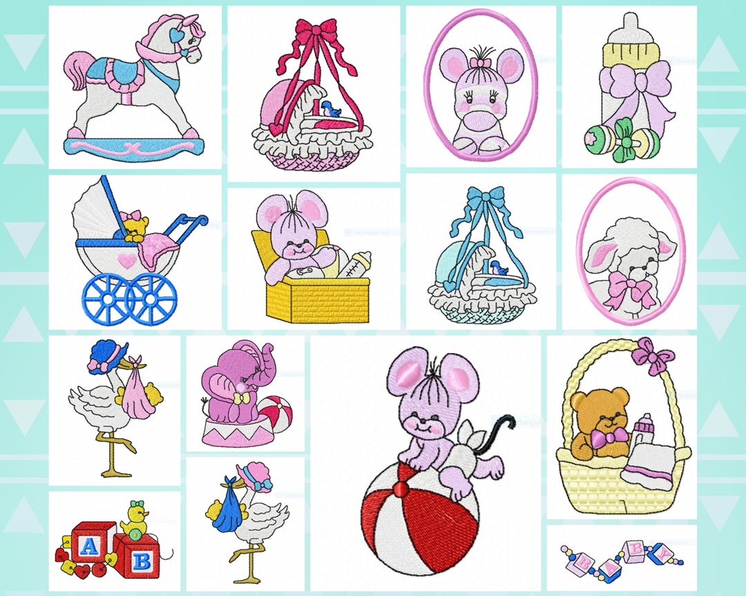 All About Baby (bebe) Machine Embroidery Designs - 15 Designs ...